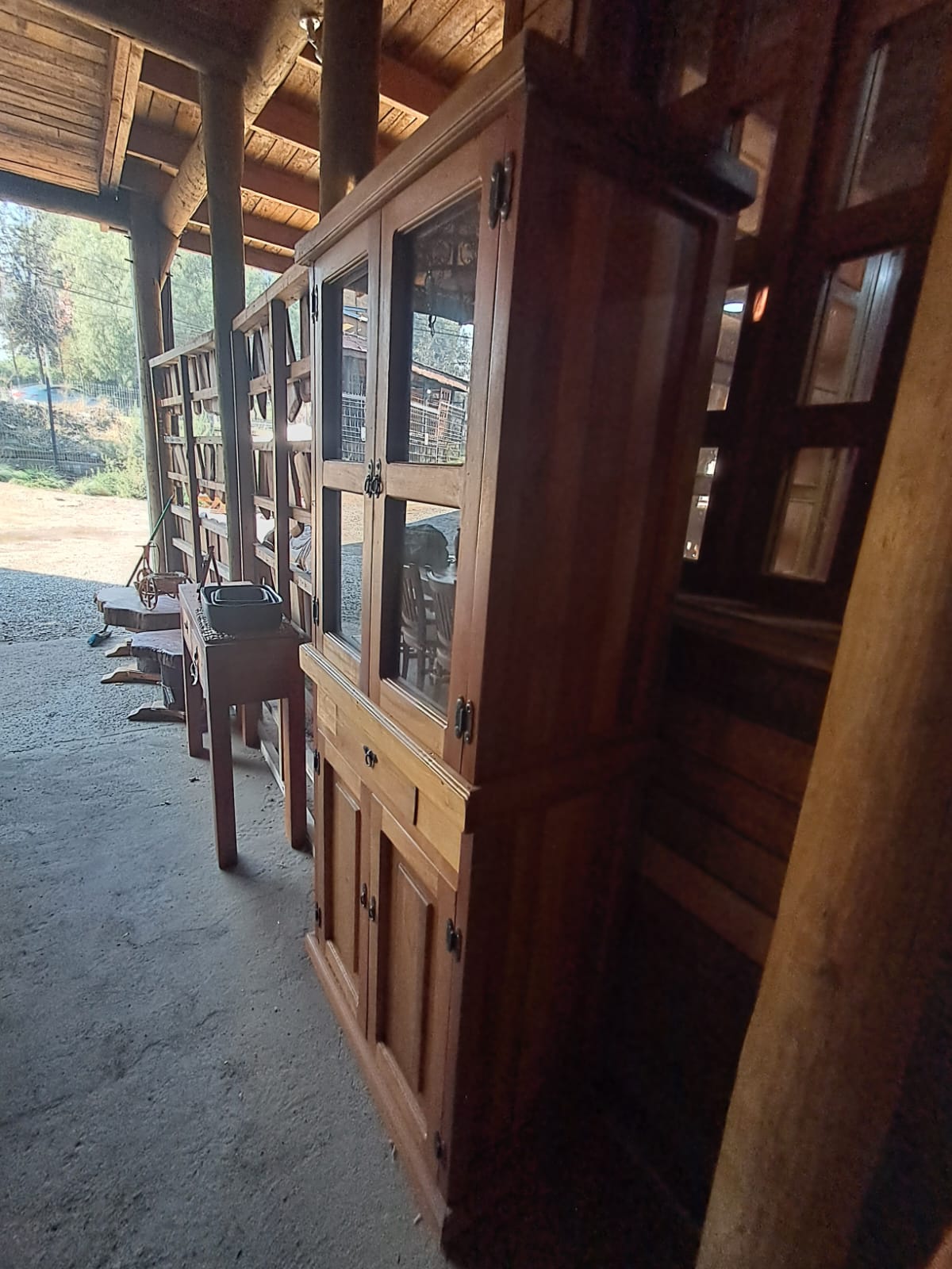 Vitrina Rústica de Madera de roble con Puertas de Vidrio – Muebles ...